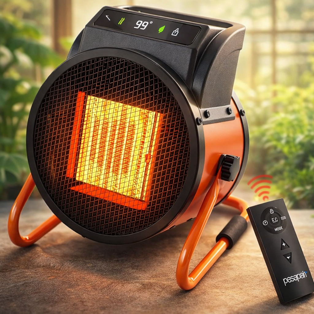 1500W Greenhouse Heater with Remote & Digital Thermostat | Fast Heatin ...